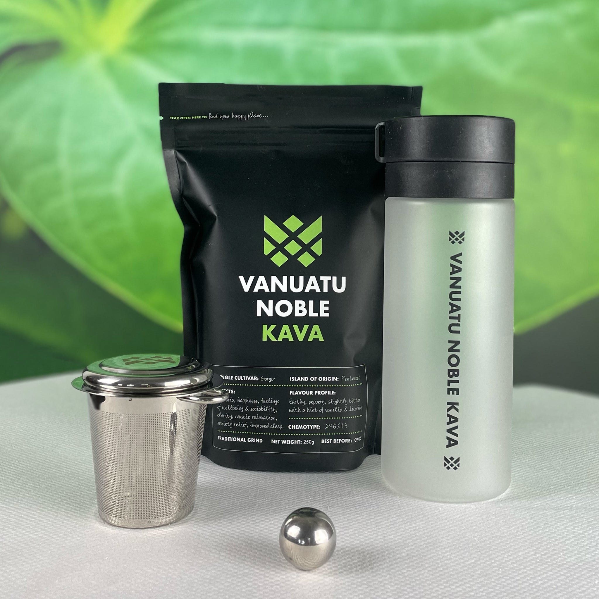 Magic Ball Kava Shaker & Stainless Steel Kava Strainer Kava Bundle ...